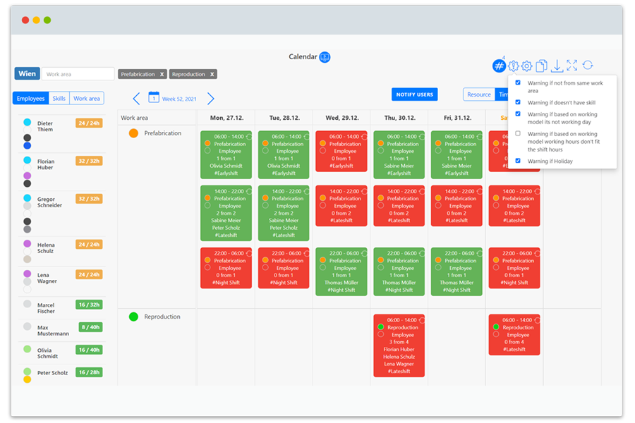 Shift Planner - TimeTrack - Shift Schedules for Businesses