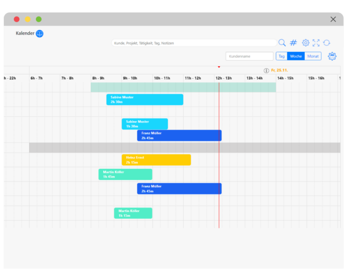 Einsatzplanung der Mitarbeiter - TimeTrack - Ressourceplanung