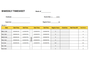 Free Timesheet Templates: Excel and PDF | TimeTrack