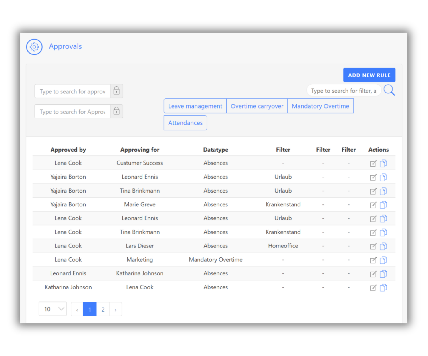 Approvals - Working Time Management | TimeTrack